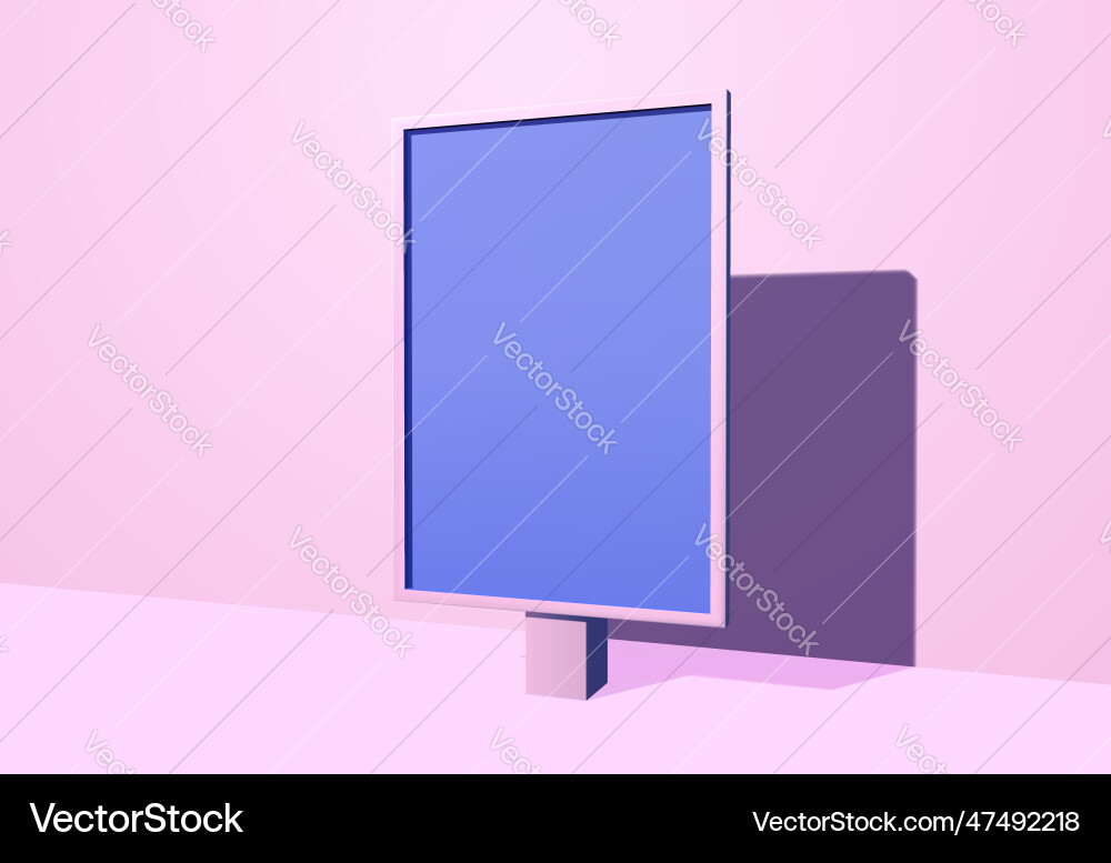 Abstract pink background with signage stand Vector Image