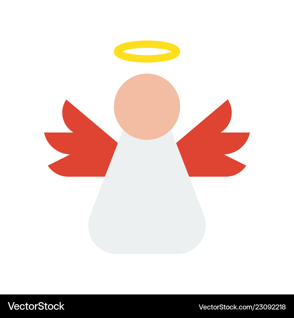 Angel christmas style flat icon Royalty Free Vector Image