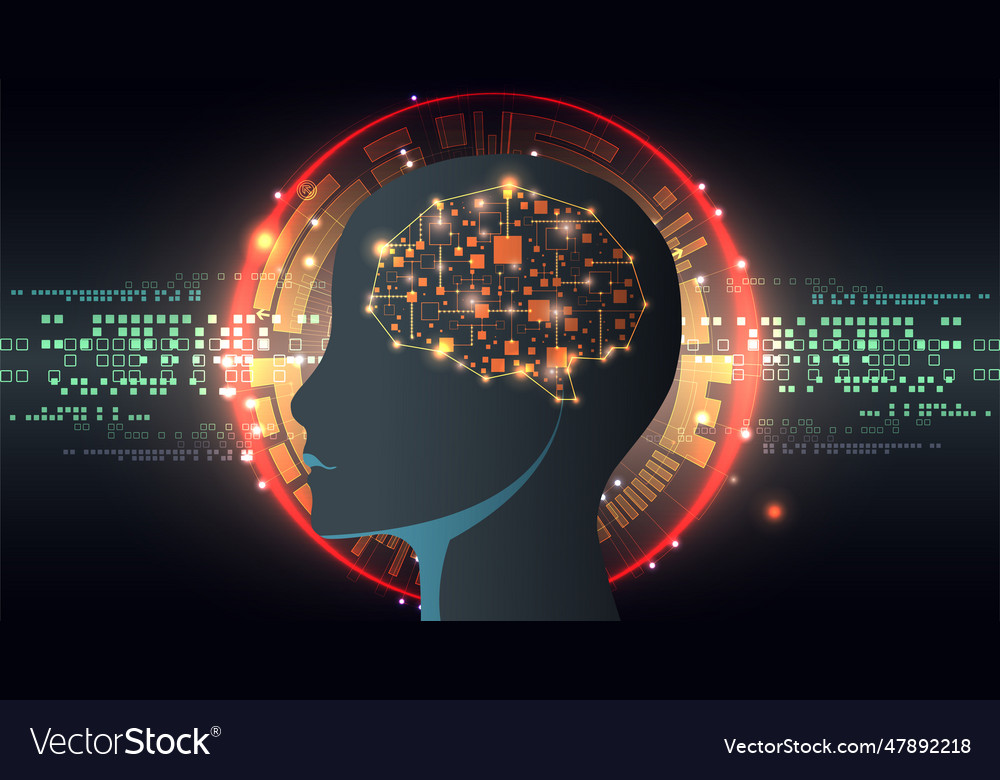 Artificial intelligence technical background Vector Image