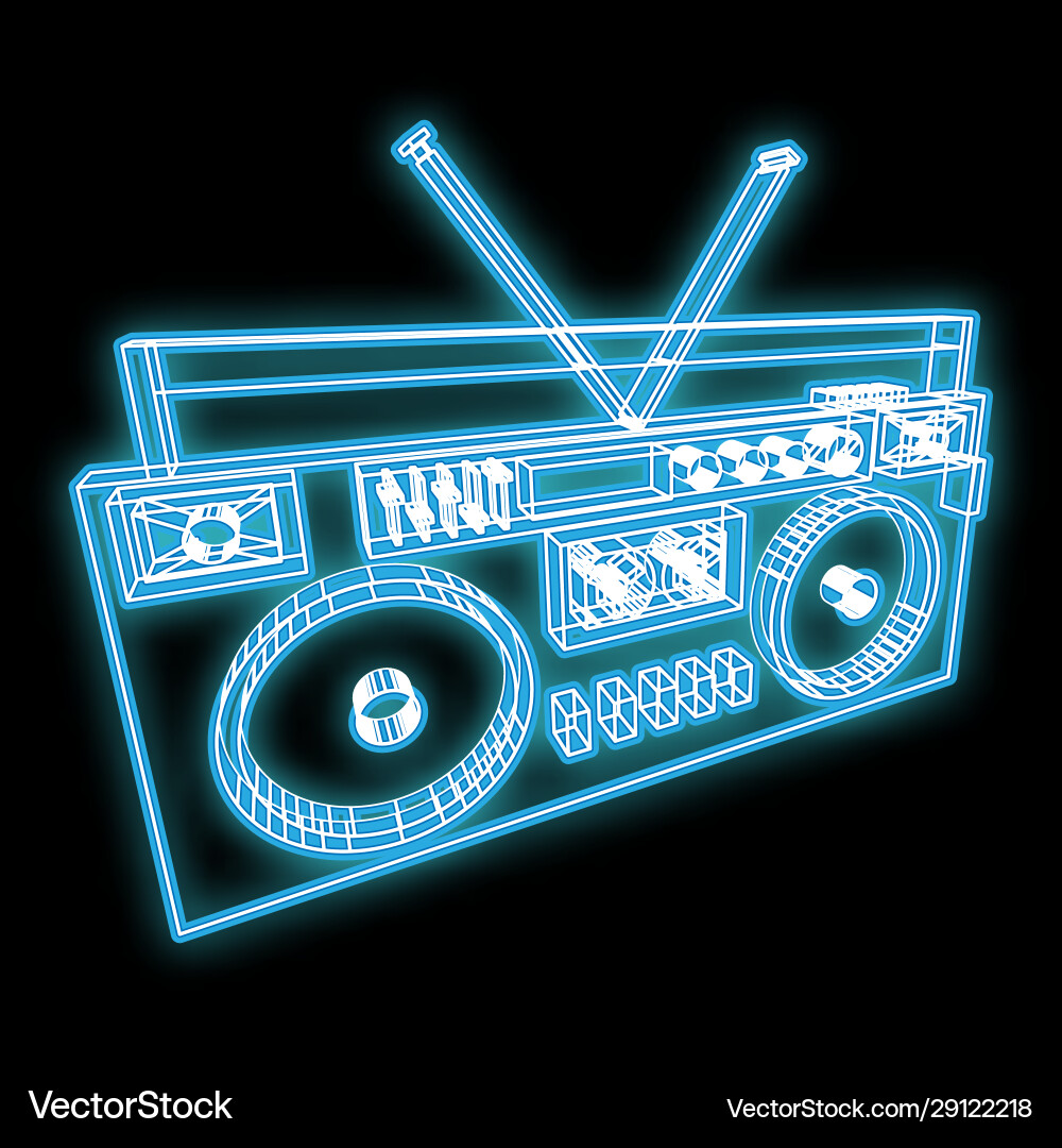 Beautiful blue bright glowing abstract neon Vector Image