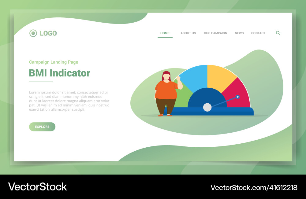 Bmi body mass index for website template landing Vector Image