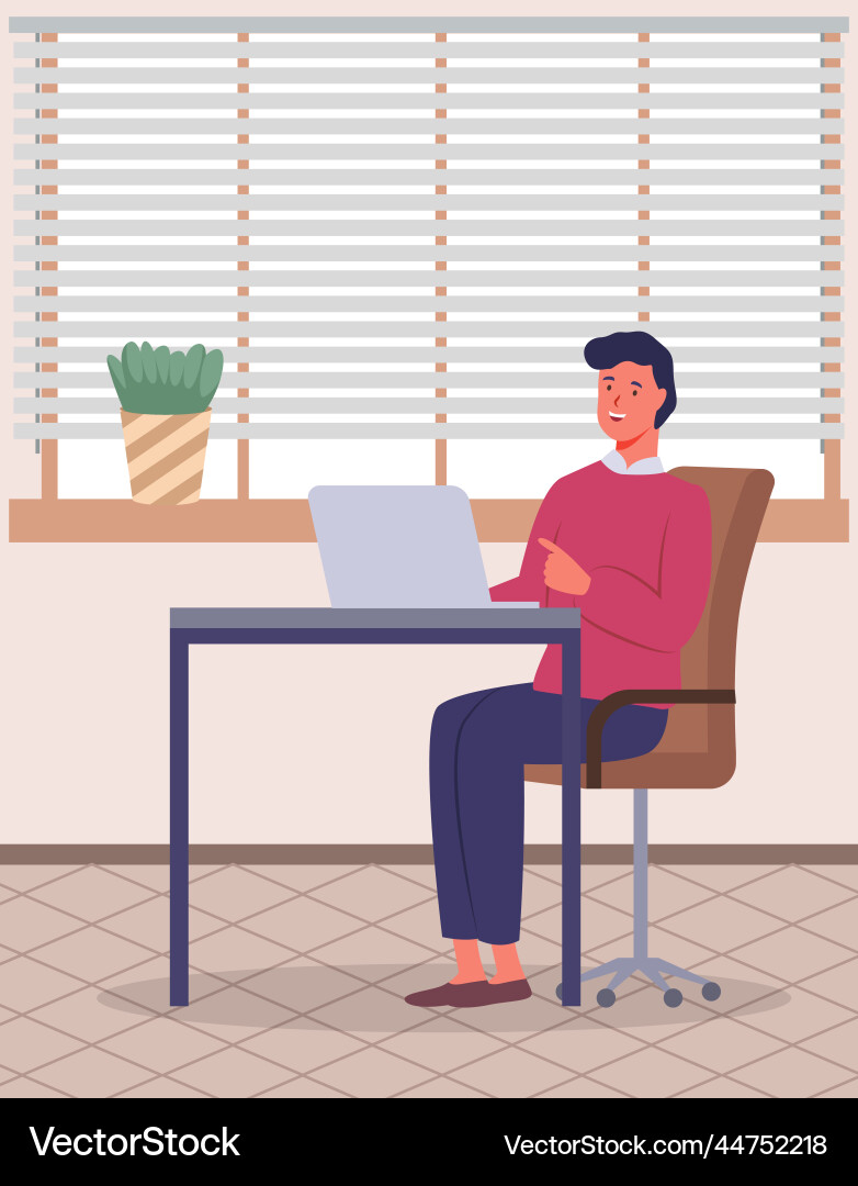 Business employees on their workspace co-worker Vector Image