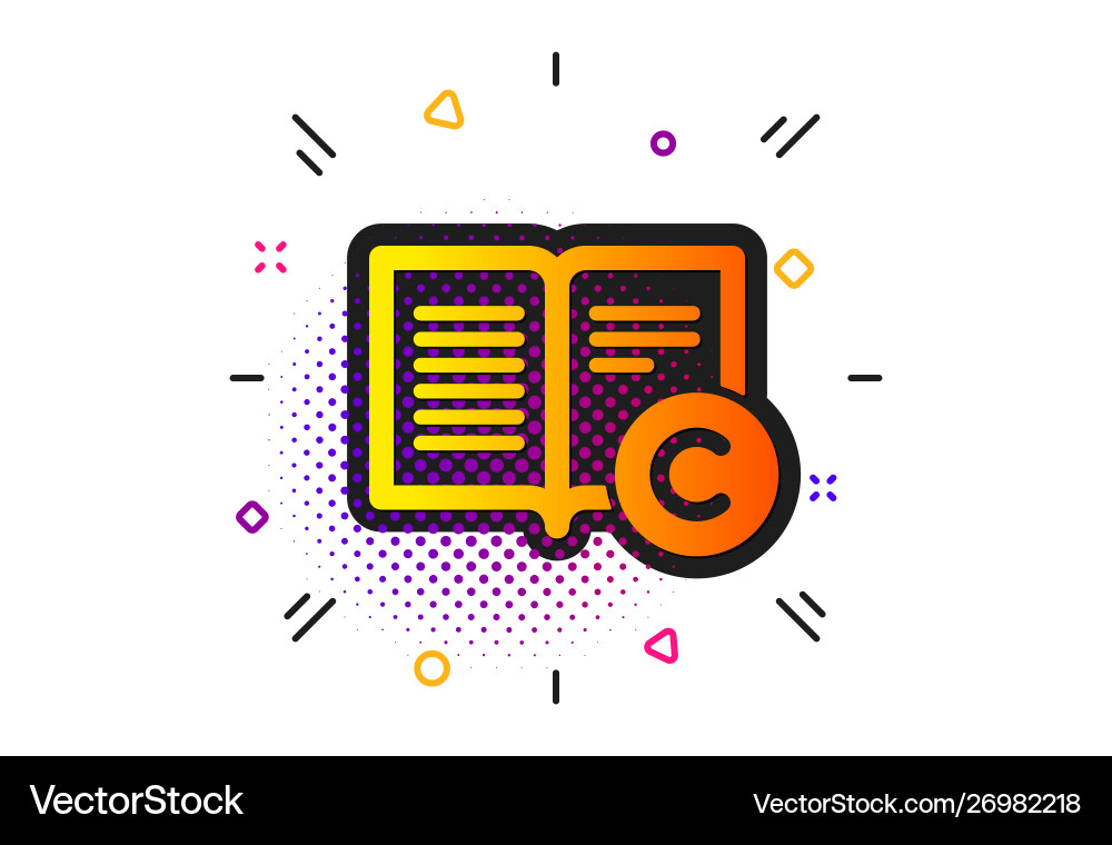 Copyright icon copywriting or book sign Royalty Free Vector