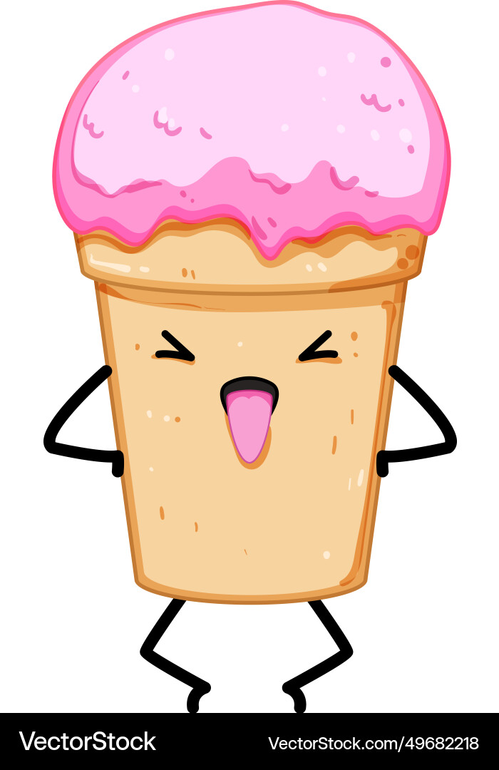 Cute ice cream character cartoon Royalty Free Vector Image