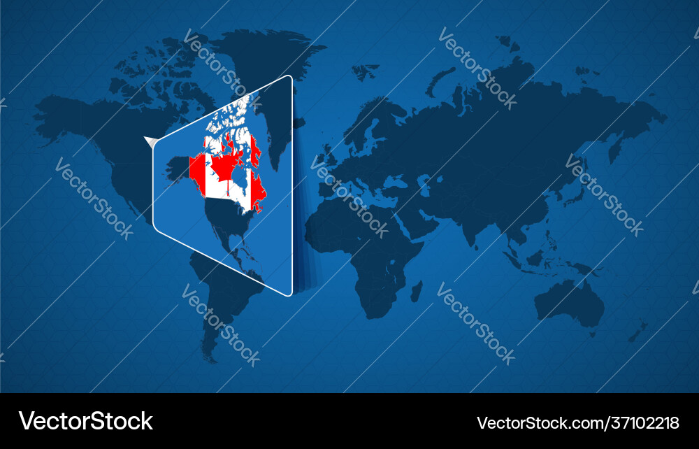 Detailed world map with pinned enlarged map Vector Image