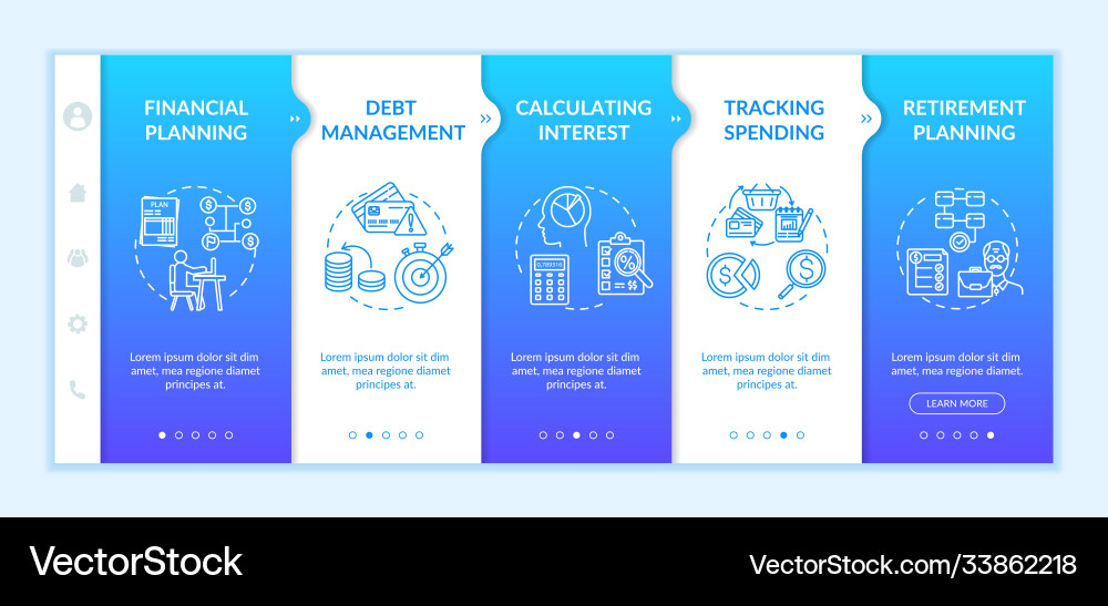 Financial literacy objectives onboarding template Vector Image