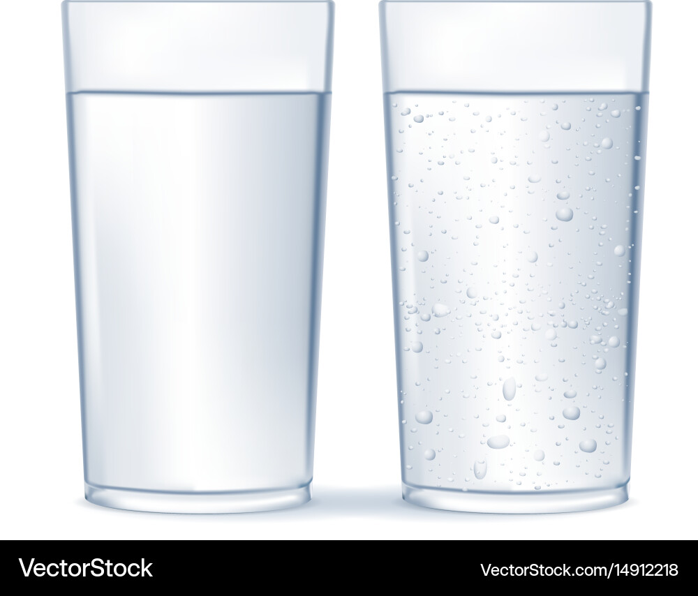Glass water and sparkling water Royalty Free Vector Image