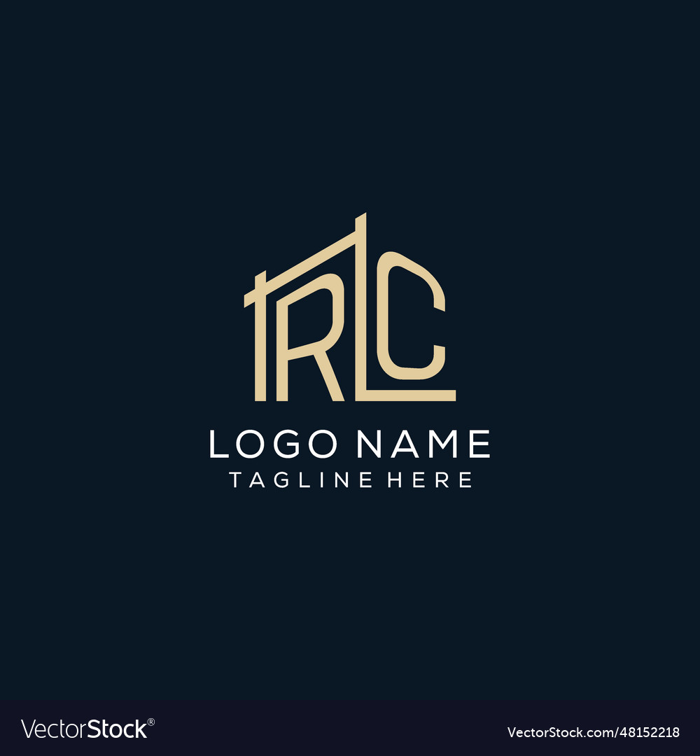 Initial rc logo clean and modern architectural Vector Image