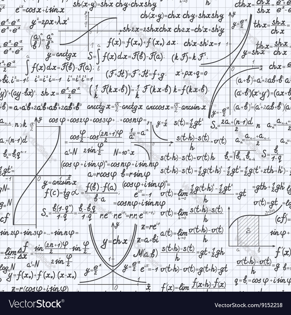 Math seamless pattern background notebook Vector Image