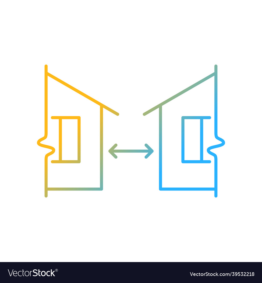 Minimum distance between buildings gradient Vector Image