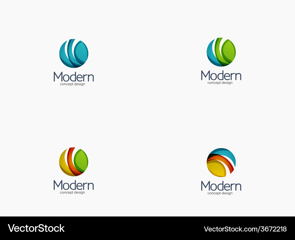 Modern circle company logo clean glossy design Vector Image