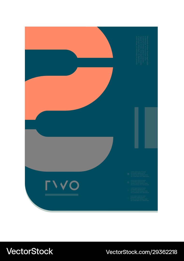 Orange blue white number 2 two icon logo brochure Vector Image