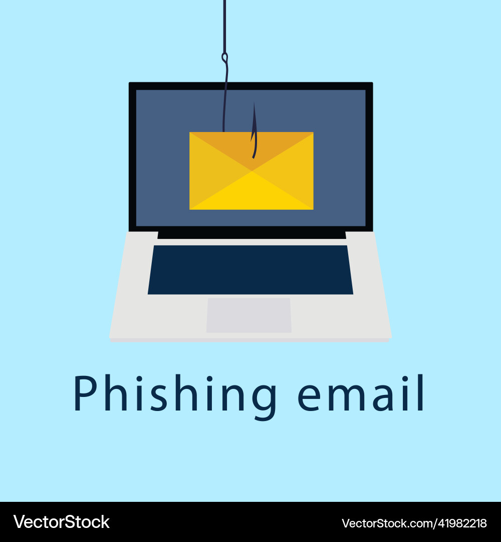 Phishing mail with a fishing hook hacker Vector Image