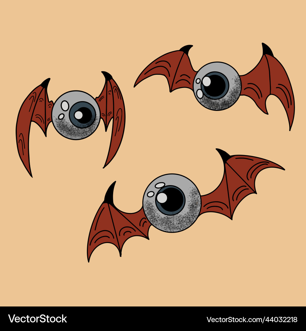 Scary flying eyes halloween Royalty Free Vector Image