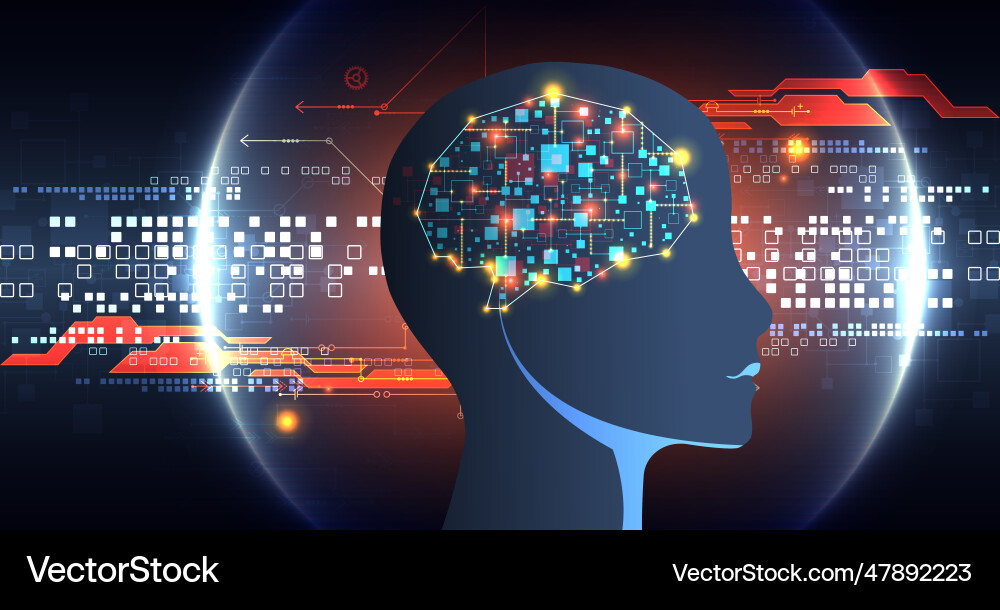 Artificial intelligence technical background Vector Image