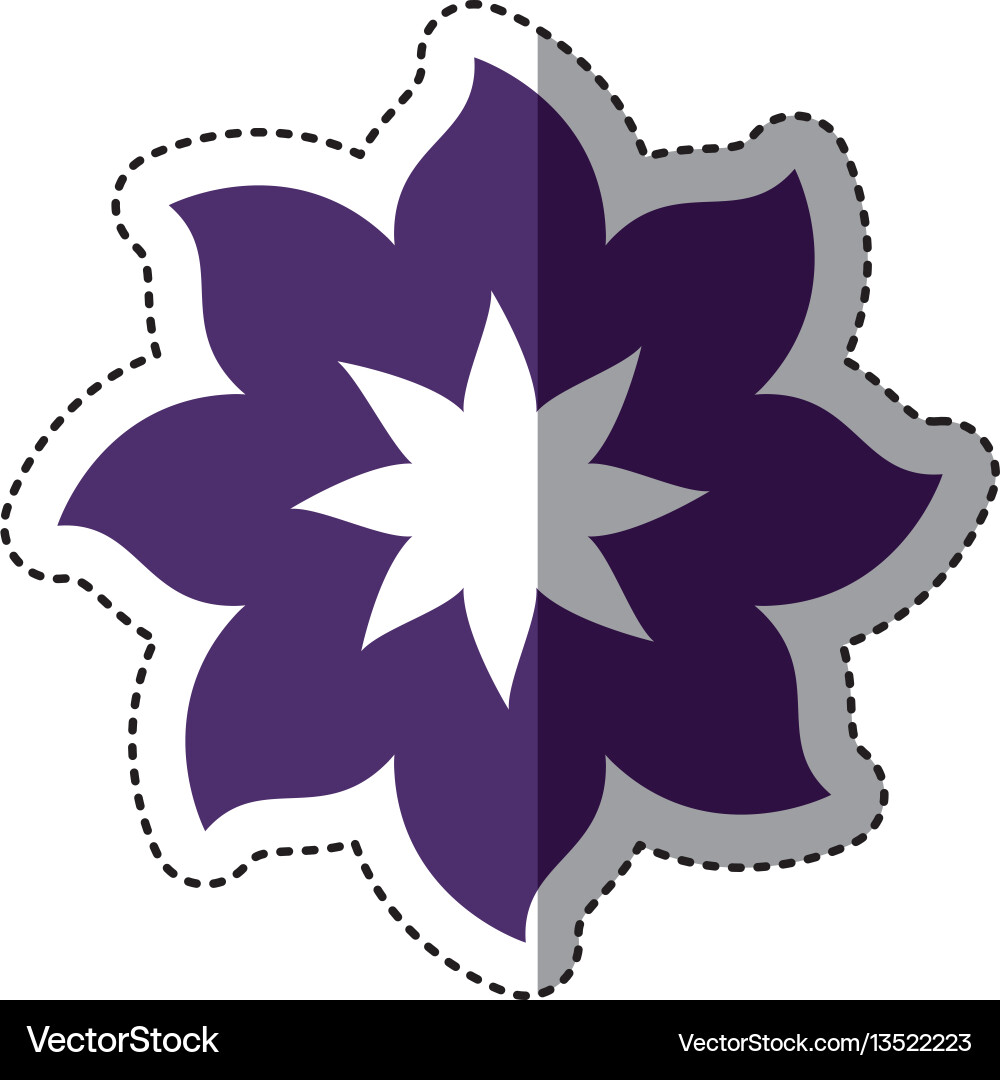 Blue flower with pointed petals icon Royalty Free Vector