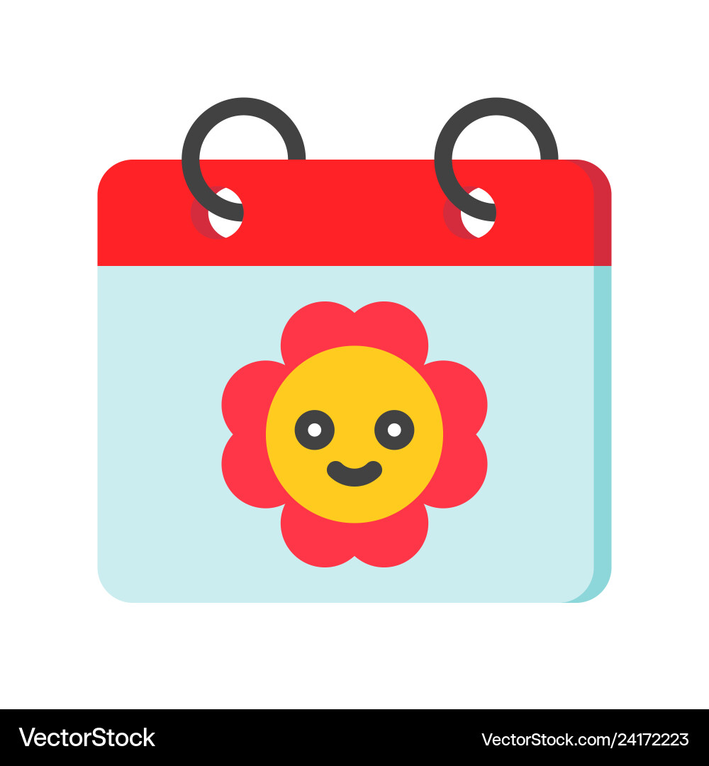 Calendar isolated spring season flat icon Vector Image