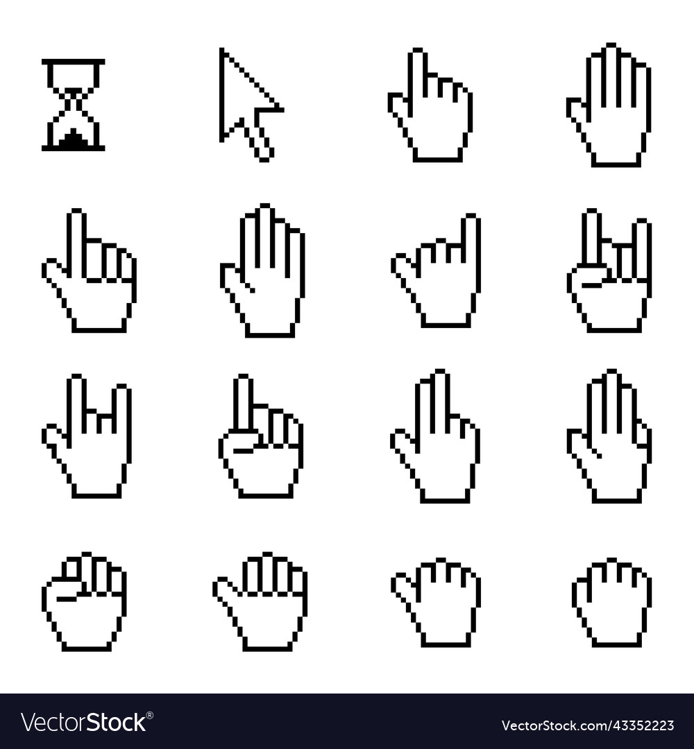 Cursor hand pointer and sand Royalty Free Vector Image