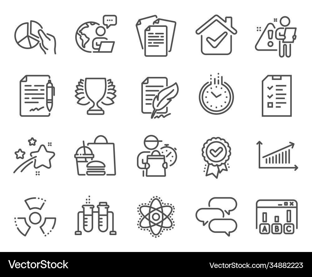 Education icons set included icon as documents Vector Image