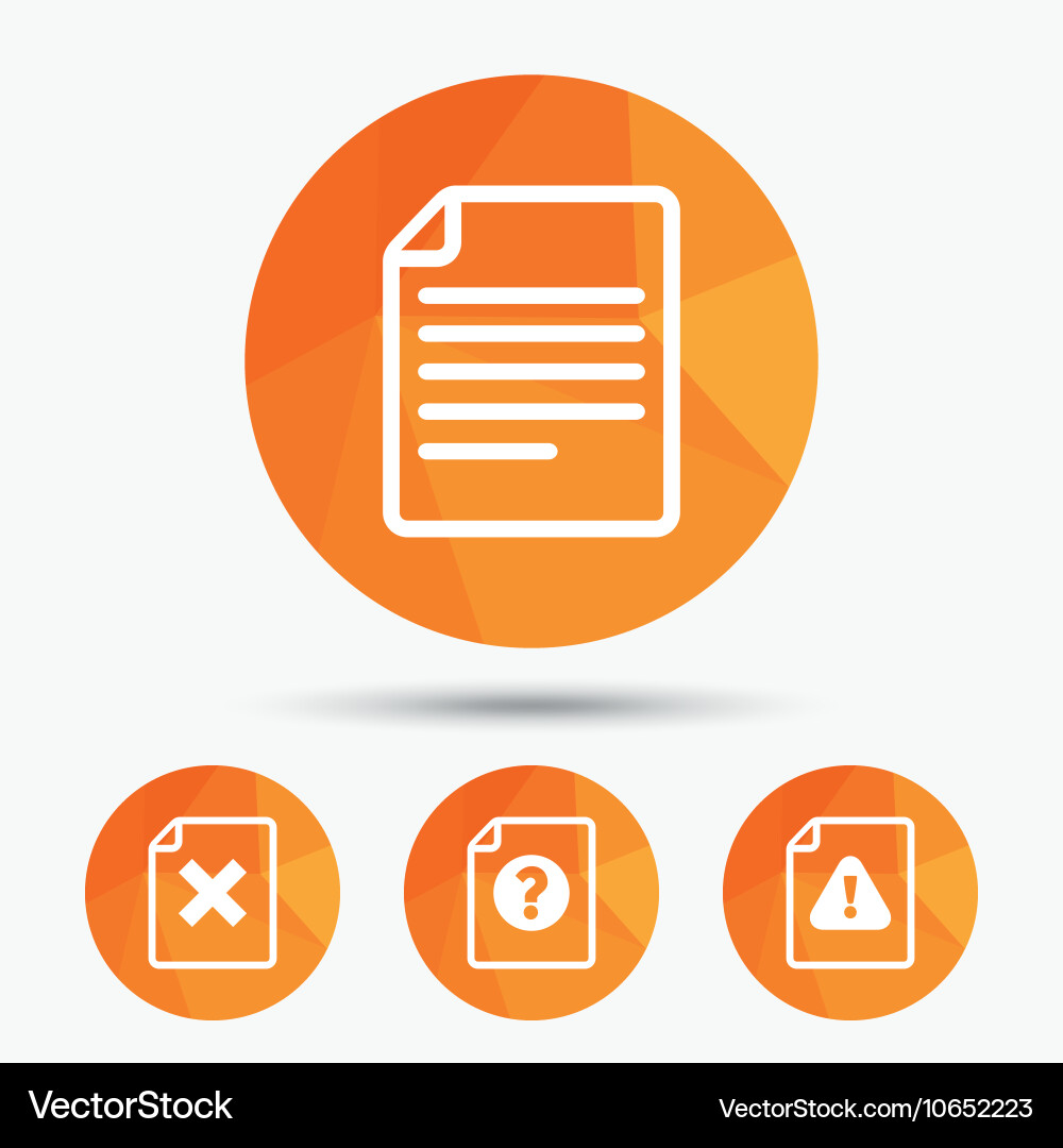 File attention icons exclamation signs Royalty Free Vector