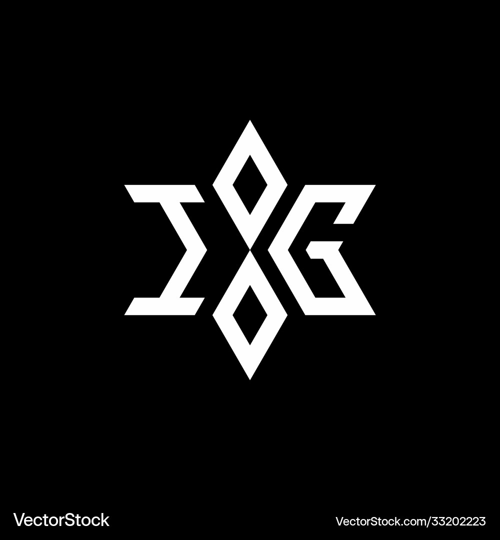 Ig monogram logo with star shape and luxury style Vector Image