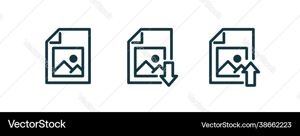 Image file download icon file upload symbol Vector Image