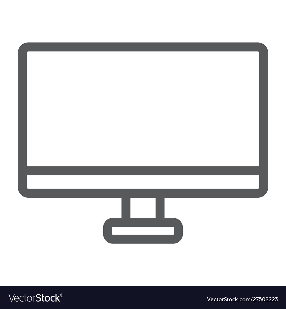 Monitor Line Icon Desktop And Device Computer Vector Image