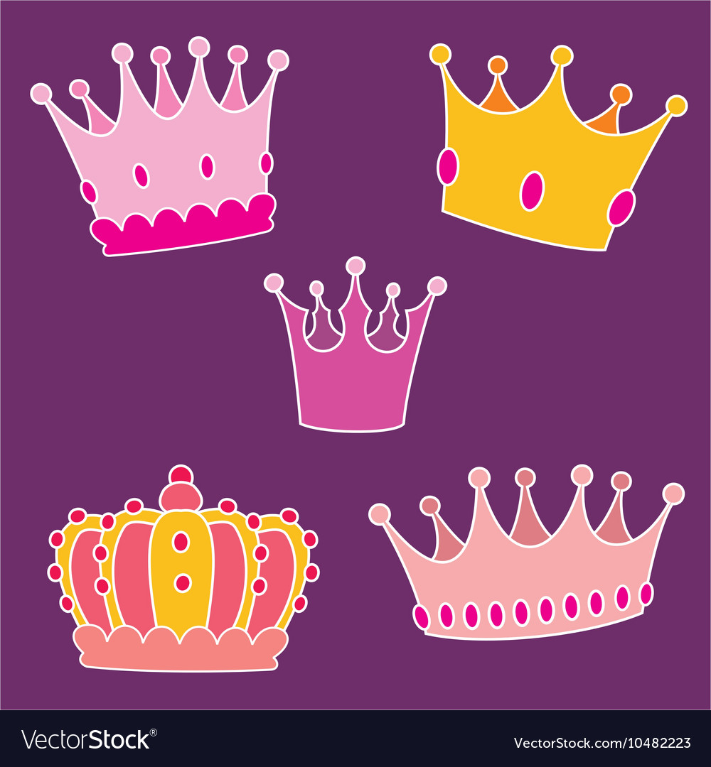 Pastel crown set Royalty Free Vector Image - VectorStock
