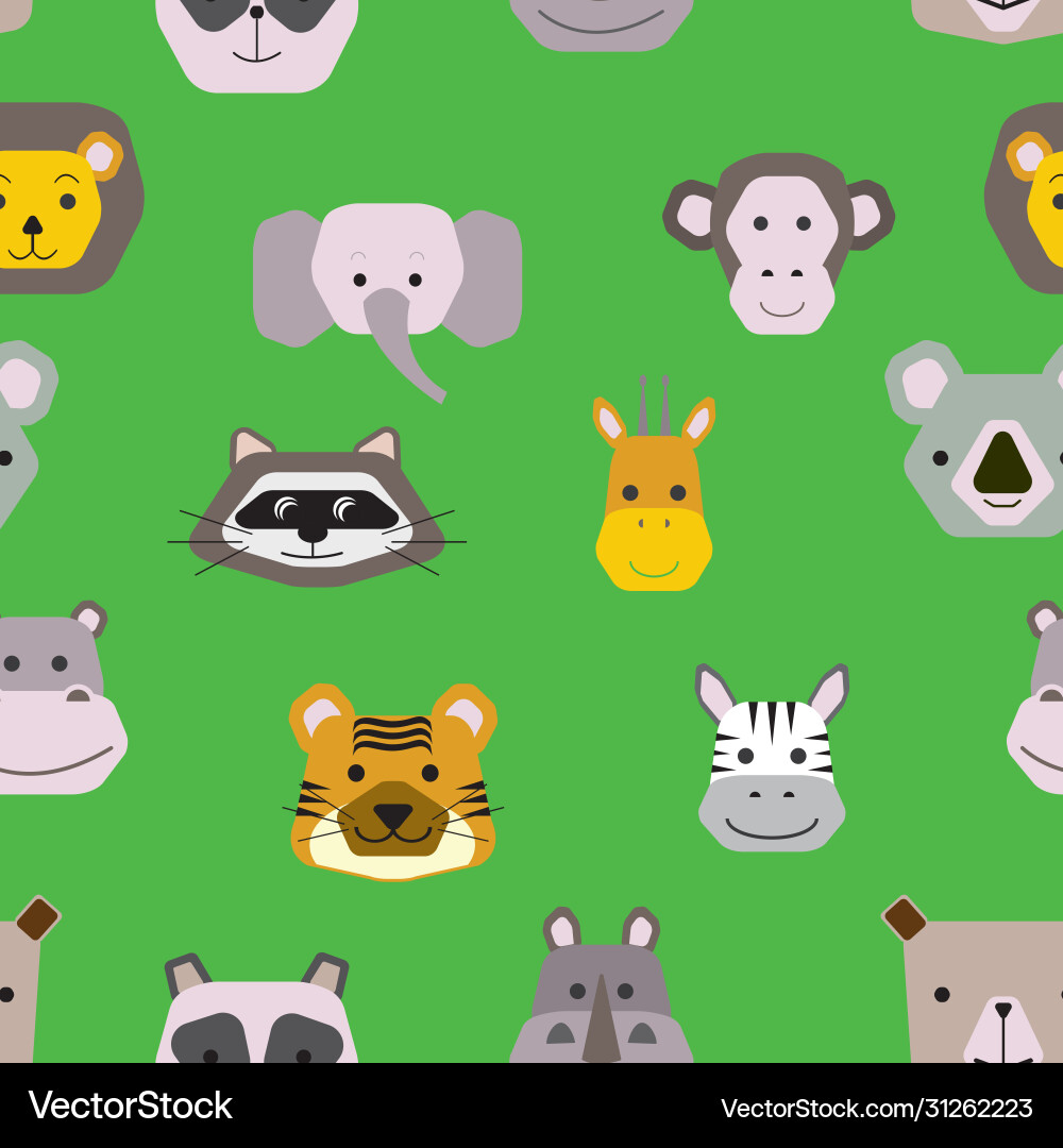 Seamless background collection cute animal Vector Image