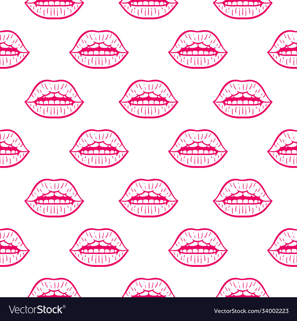 Seamless Sexy Lip Kiss Pattern Royalty Free Vector Image