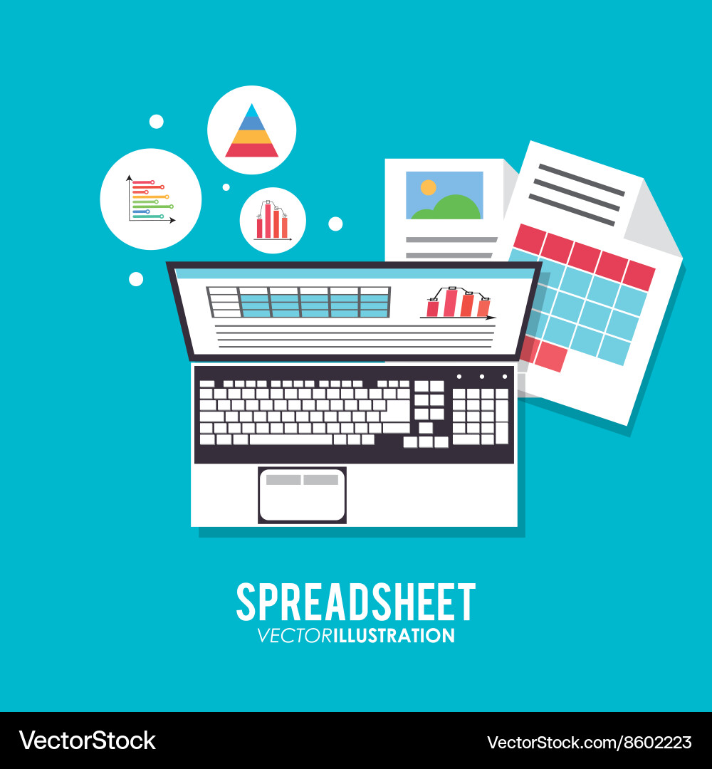 Spreadsheet design business and infographic Vector Image