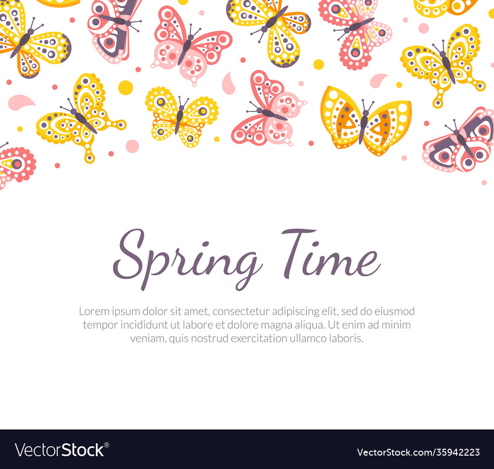 Spring time banner template with beautiful Vector Image
