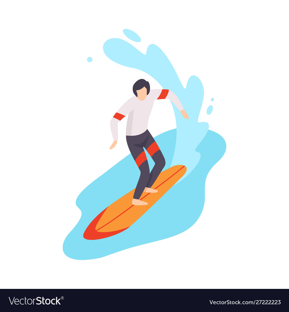 Surfer riding wave Royalty Free Vector Image - VectorStock