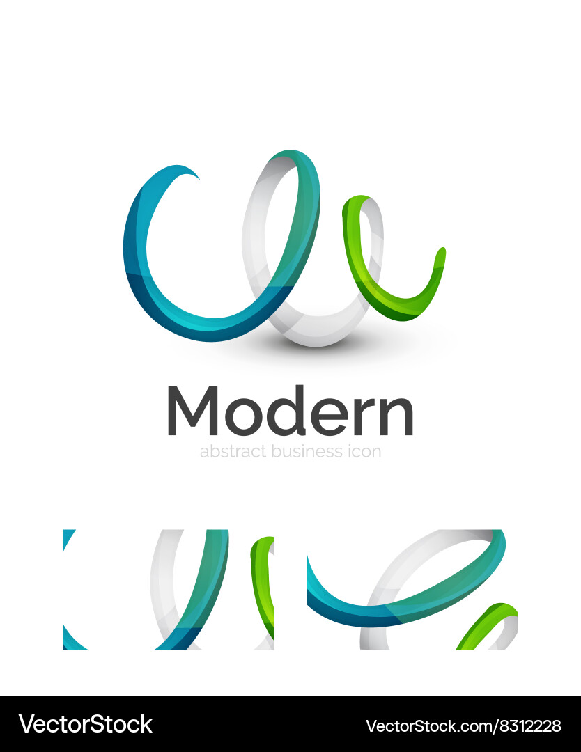 Abstract 3d swirl ribbon logo template Royalty Free Vector