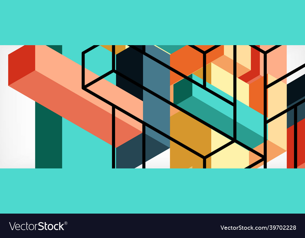 Abstract background 3d cubes cubic elements Vector Image
