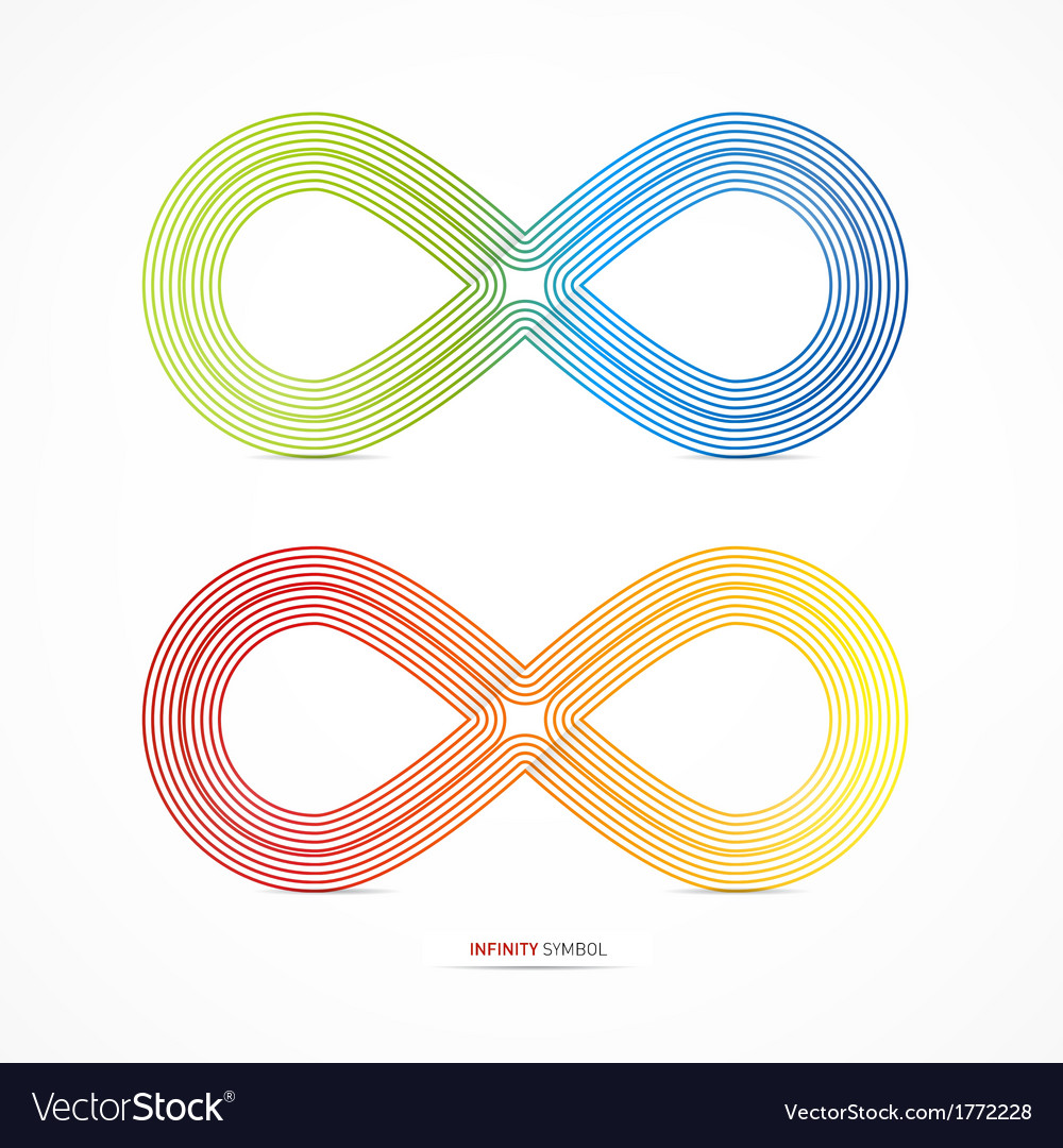 Abstract colorful infinity symbols Royalty Free Vector Image