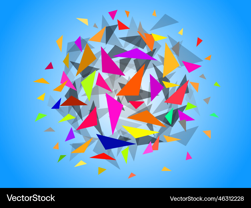 Abstract polygonal ball explosion of chaotic Vector Image