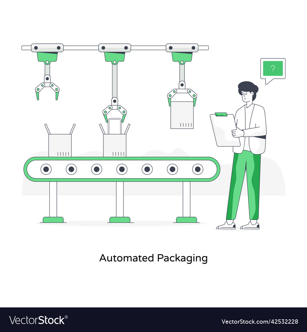 Automated packaging Royalty Free Vector Image - VectorStock