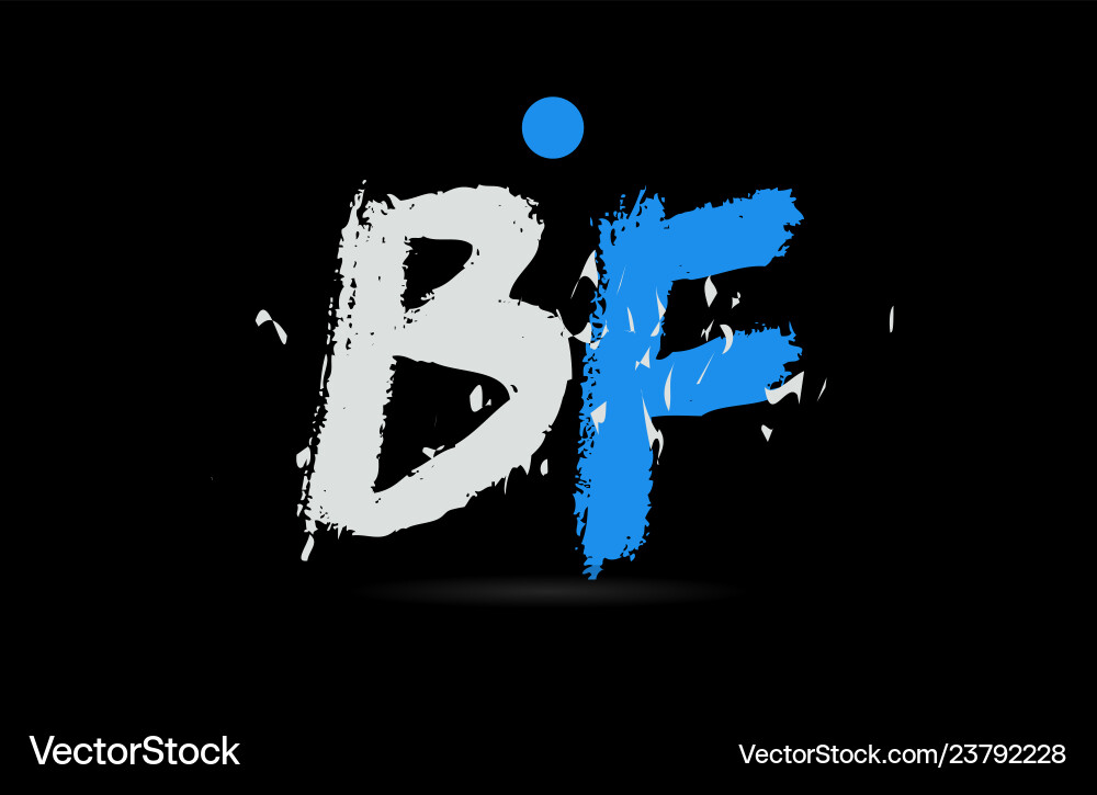 Blue white alphabet letter combination bf b f Vector Image