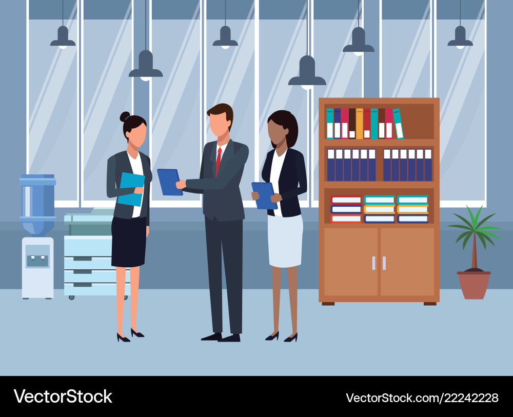 Business people in office Royalty Free Vector Image