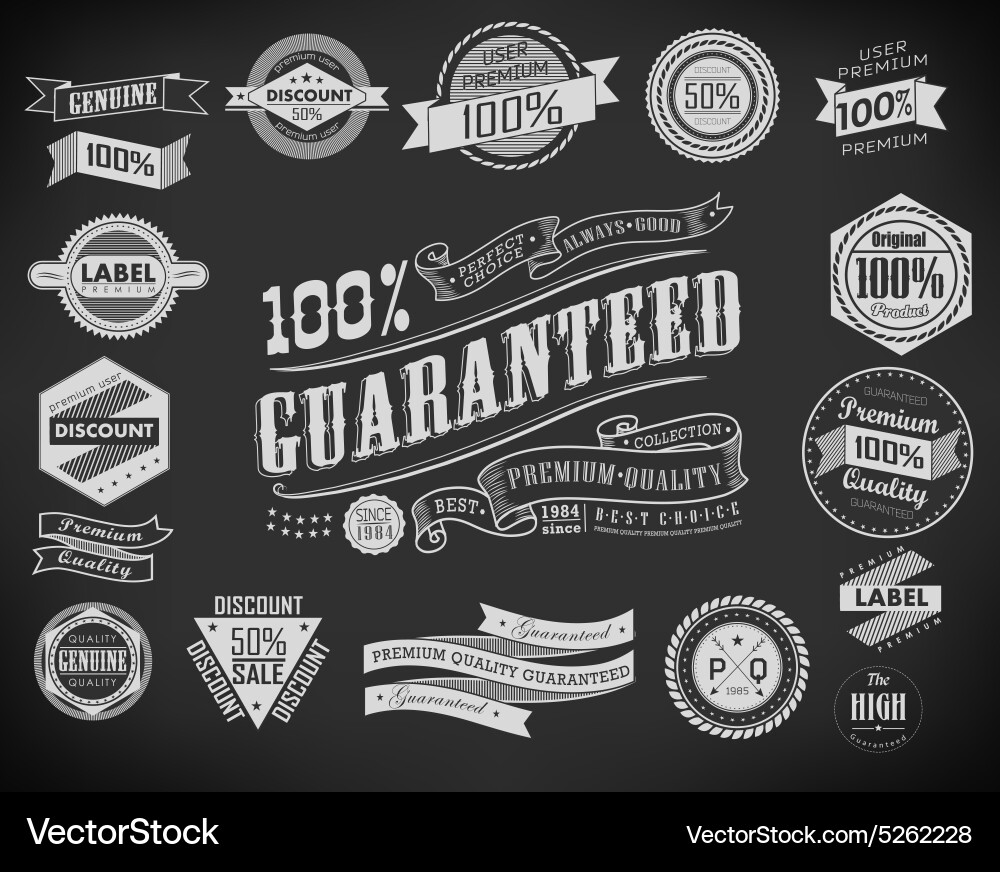 Collection of premium quality labels Royalty Free Vector