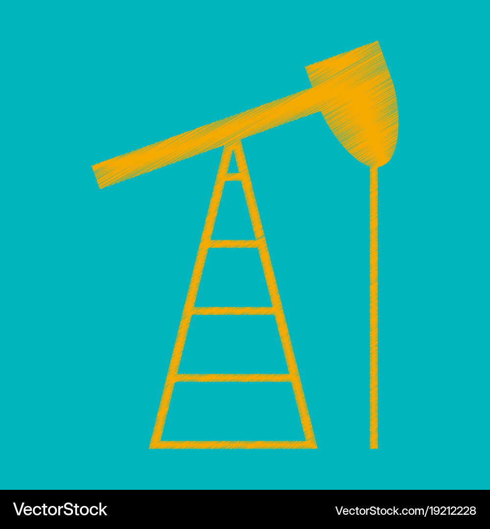 Flat shading style icon gas production Royalty Free Vector