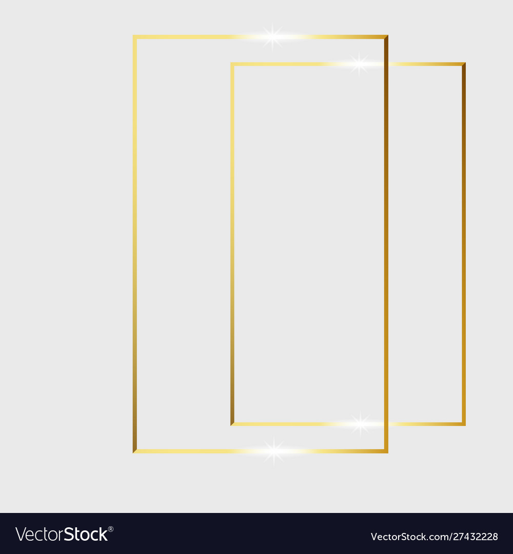 Gold shiny glowing vintage frame isolated Vector Image Gold shiny glowing vintage frame isolated Vector Image