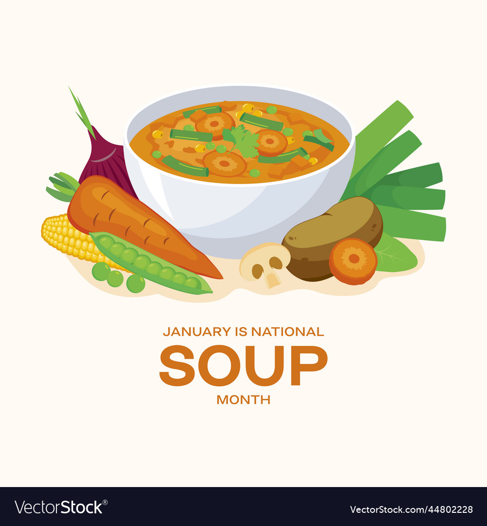 January is national soup month poster Royalty Free Vector