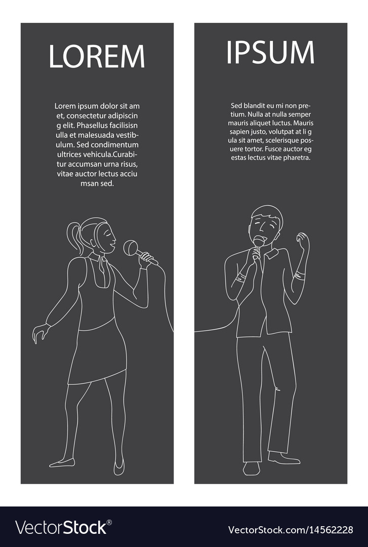 Man And Woman Singing Into Microphone Royalty Free Vector