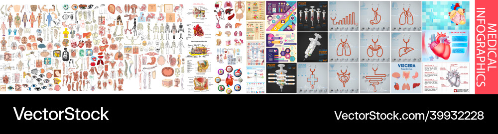 Medical infographic elements health Royalty Free Vector