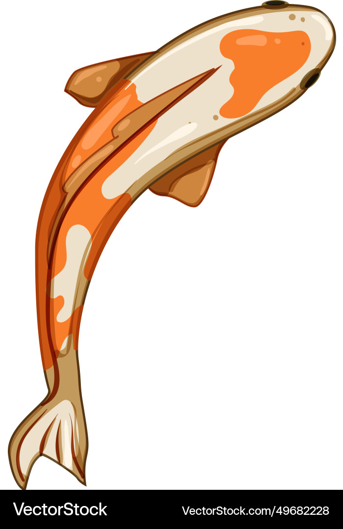 Oriental koi fish carp cartoon Royalty Free Vector Image