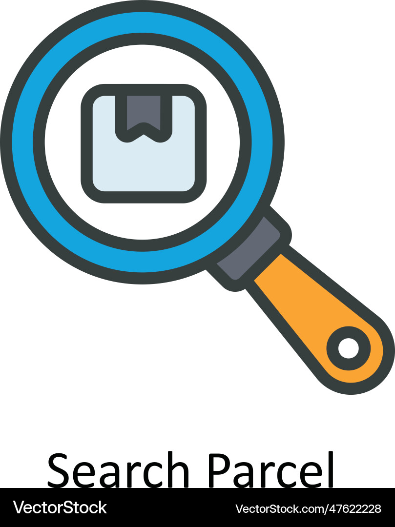 Search parcel fill outline icon design i Vector Image