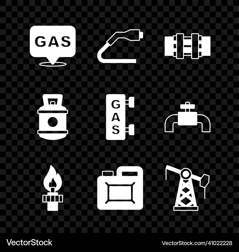 Set location and gas station electrical cable Vector Image