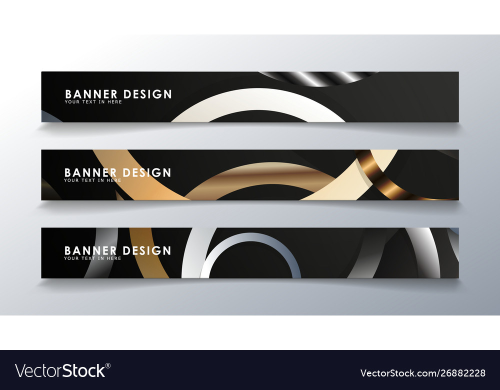 Set rectangular banner with a circle background Vector Image